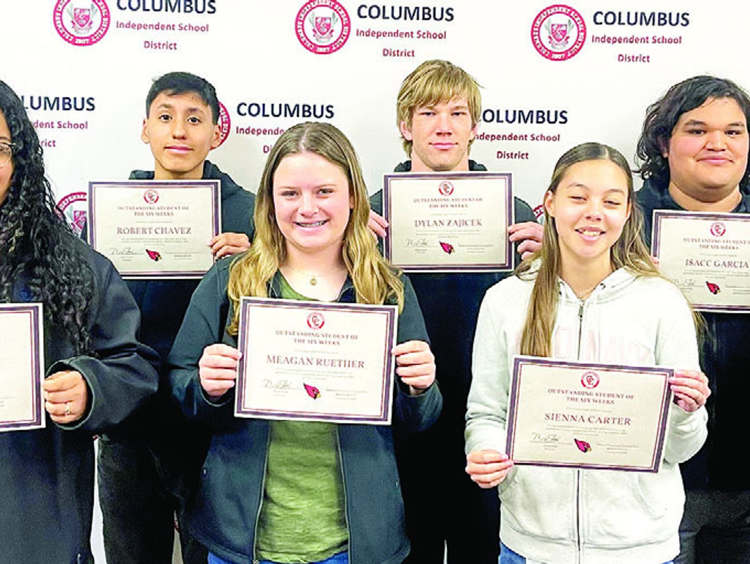 COLUMBUS HIGH SCHOOL AWARDS OUTSTANDING STUDENTS AND STAFF FOR 3RD SIX ...