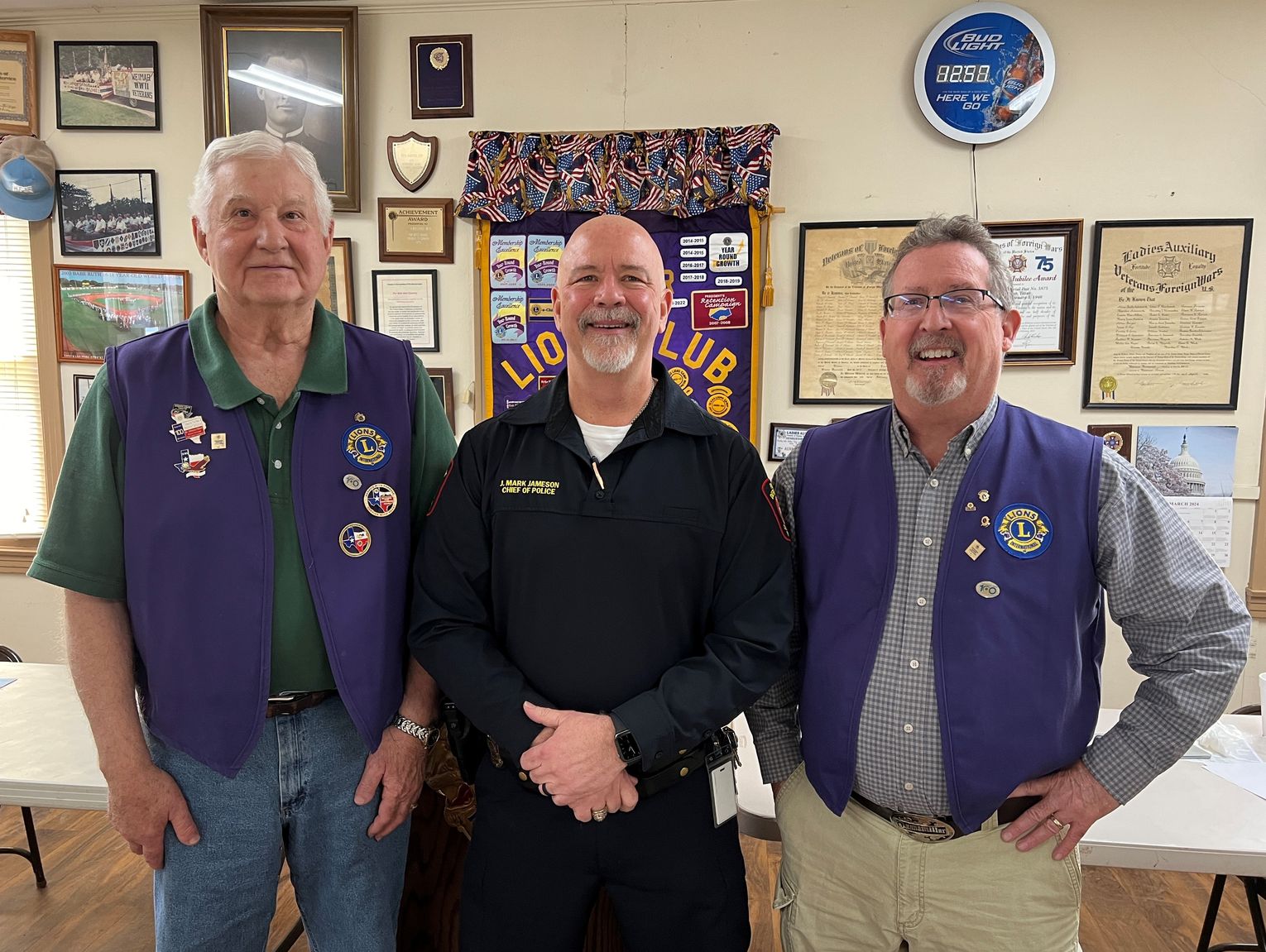 WEIMAR LIONS HOST POLICE CHIEF