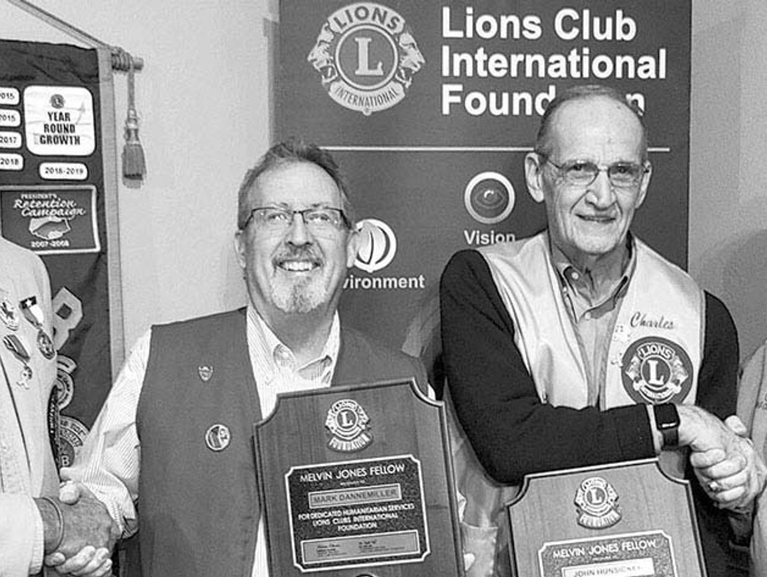 Weimar Lions name two new Melvin Jones Fellows
