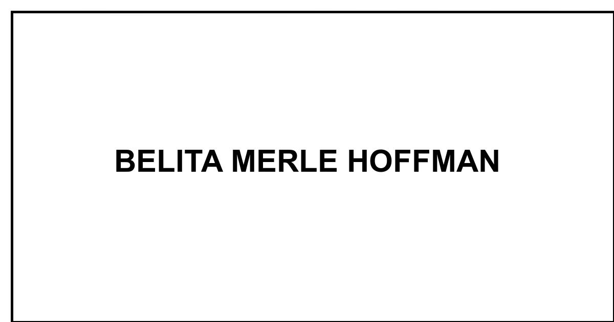 Obituary: BELITA MERLE HOFFMAN