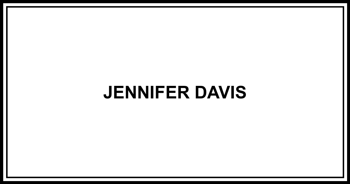 Obituary: JENNIFER DAVIS
