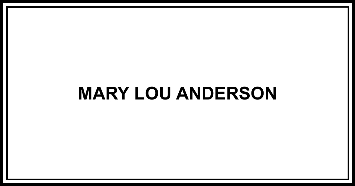 Obituary: MARY LOU ANDERSON