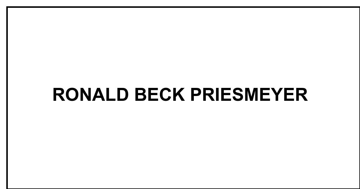 Obituary: RONALD BECK PRIESMEYER