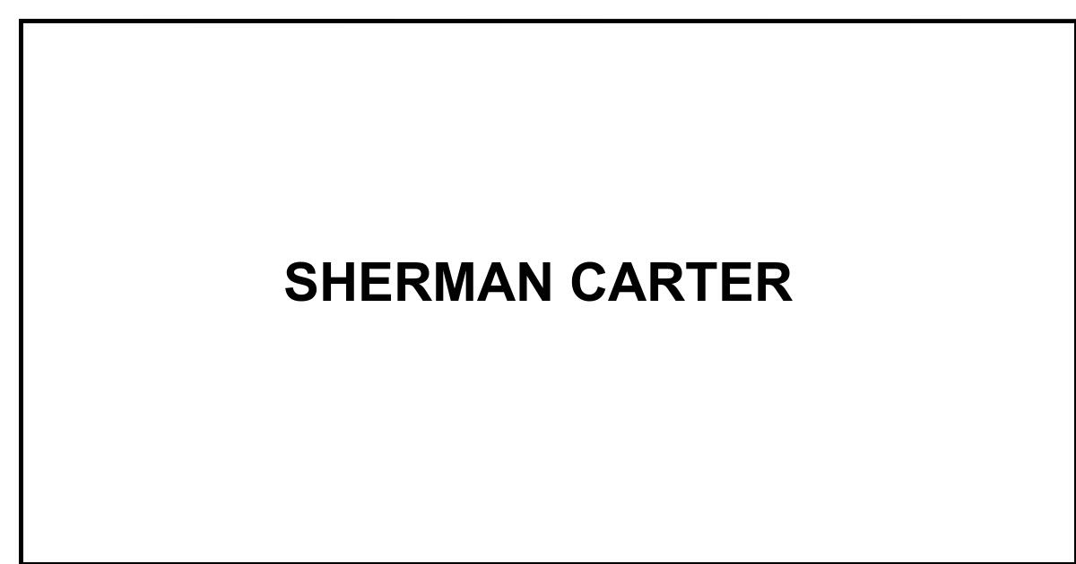 Obituary: SHERMAN CARTER