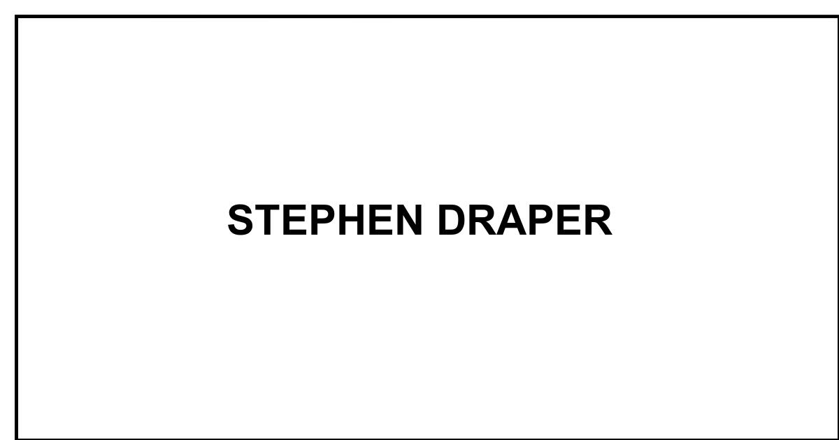 Obituary: STEPHEN DRAPER